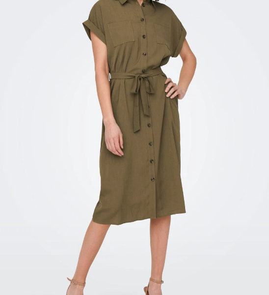 VESTIDO MIDI CAMISERO MARRÓN :: Ephesus :: Tienda de ropa online barata ...